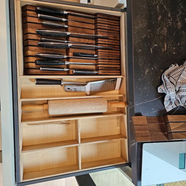Custom Silverware Drawer Organizer, Custom Kitchen Drawer Organize ...