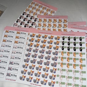 Kawaii Cat Bill Due Planner Sticker, Bill Due Reminders, Cute Planner ...