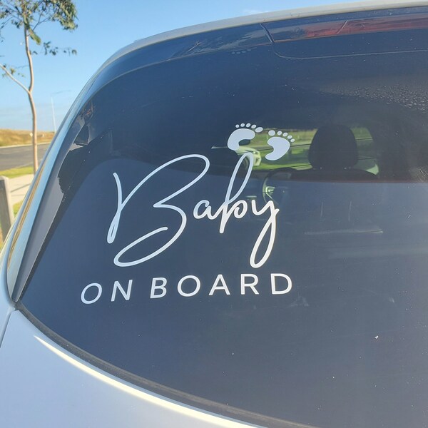 Baby on Board Car Decal Footprints Baby Bumper Sticker Vinyl Baby Car ...