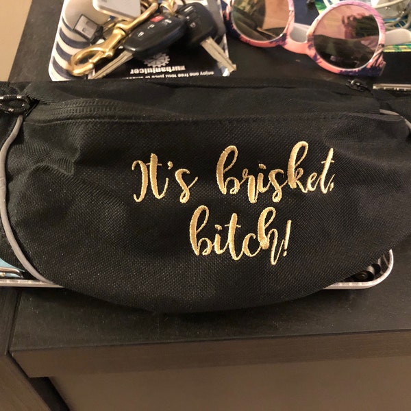 Custom Embroidery Black Fanny Pack, Monogrammed Hip Pack, Vacation ...