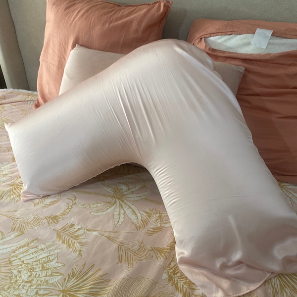 Tri Boomerang V Shape Pillowcase in 100% Mulberry Silk 22momme DOUBLE ...