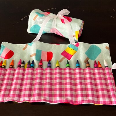 Crayon and Marker Roll up Holder Sewing Pattern & Video Tutorial Printable PDF Easy DIY Gift to ...