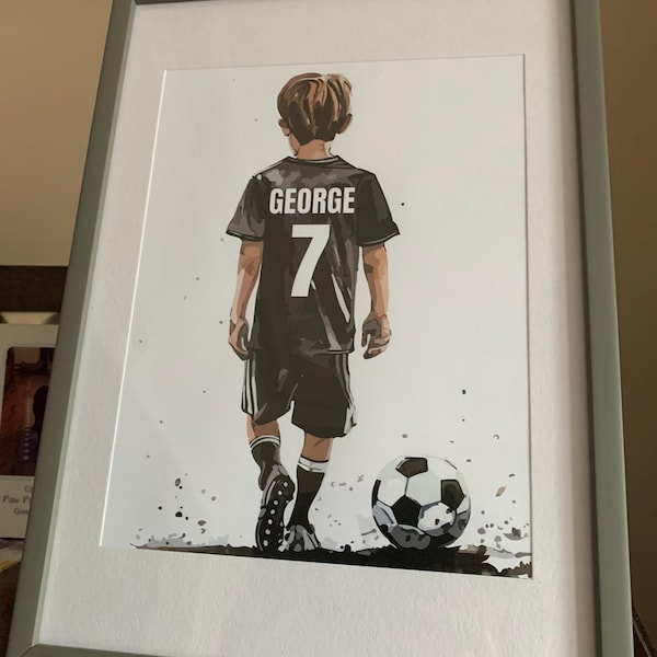 Personalised Football Wall Art Prints Personalised Football Prints Boys Bedroom Decor, Kid ...
