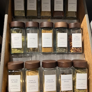 160 Minimalist White Spice Labels. Preprinted Modern Farmhouse Spice ...