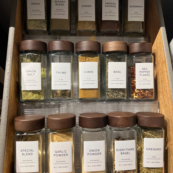 160 Minimalist White Spice Labels. Preprinted Modern Farmhouse Spice ...