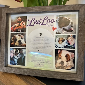 Pet Memorial Paw Print Holder Shadow Box, Two Paw Prints, Pet Loss ...