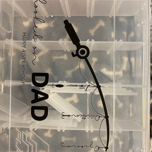 Hooked on Dad Personalized Plano Tackle Fishing Box, Storage Box, Gifts ...