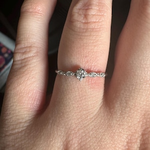 Small & Dainty 14k Yellow Gold Diamond Promise Ring for Her, Womens ...