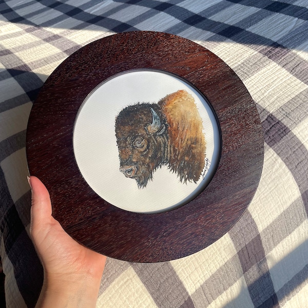 Wide Round Frame, Modern Round Frame, Picture Frame, Wooden Round Frame ...