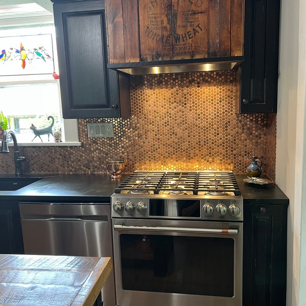 Tile Sheets of US Copper Pennies. Penny Floor and Backsplash Tiles (12 ...