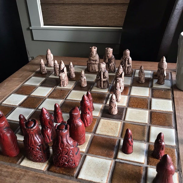 Isle of Lewis Chess Set With Viking Berserker Rook, Customisable ...