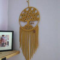 Großer Makramee-Baum des Lebens, handgemachte Wohnkultur, Familiengeschenk, erdfarbene Wandkunst ...