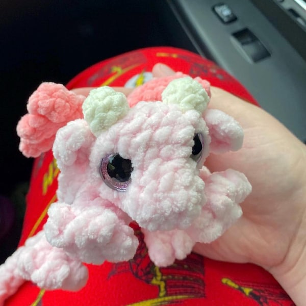 Crochet Small Baby Dragon Plushie, Handmade Stuffie, Personalised ...