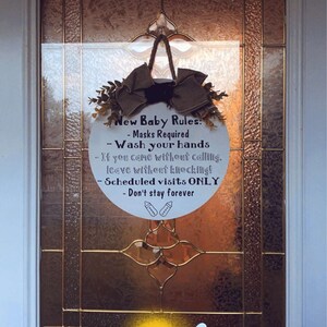 New Baby Sign, New, Baby, Newborn, Infant, Baby Rules, Wood, Door ...
