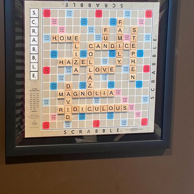 Custom Framed Scrabble Boards Personalized Gift Vintage Scrabble Board ...