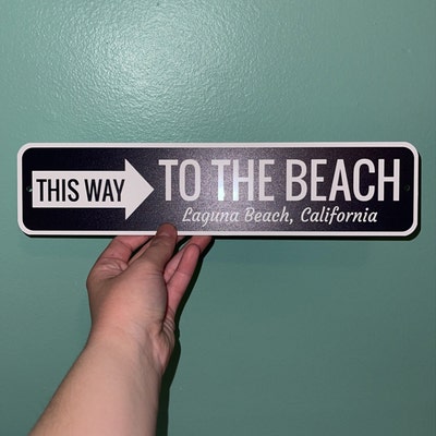 Beach Arrow Sign, Personalized This Way to the Beach Location Sign ...