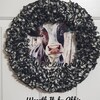 Cow Wreath Sign, Holstein Cow Sign, Farmhouse Sign, Cow Decor, Holstein ...