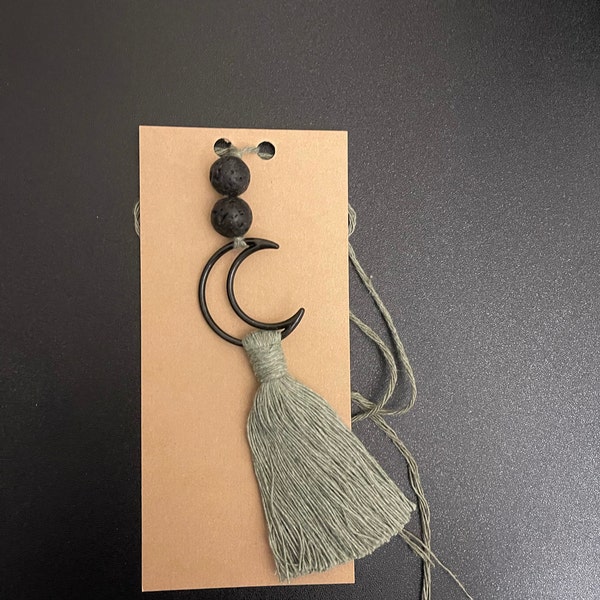 Moon Tassel Car Charm Diffuser, Moon Rearview Mirror Charm, Boho Car ...