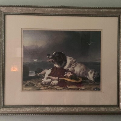 Edwin Landseer-saved, 1860 Antique Art, St. Bernard Dog Print, Dog ...
