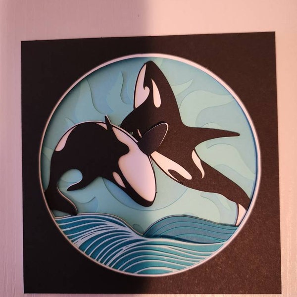 Orca Shadow Box Svg, Orca Layered Svg, Orca 3D Layer, Orca Dxf, Orca ...