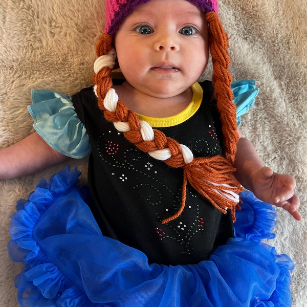 Crocheted Anna Hat | Frozen Hats| Halloween Hat | Crocheted Hat | Anna ...