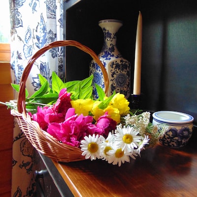 Flower Gathering Basket, Wicker Basket, Woven Basket, Willow Basket ...