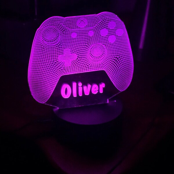 Personalised LED Neon Multi Colour Gamer Gaming Game Controller Night ...