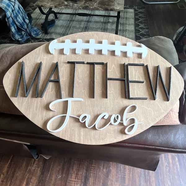 Football Nursery Name Sign| Nursery Sign| Football Themed Nursery ...