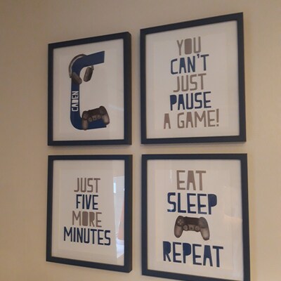 Gamer Prints. Gaming Bedroom Set Prints, Set of 4, Gamer, Playstation ...