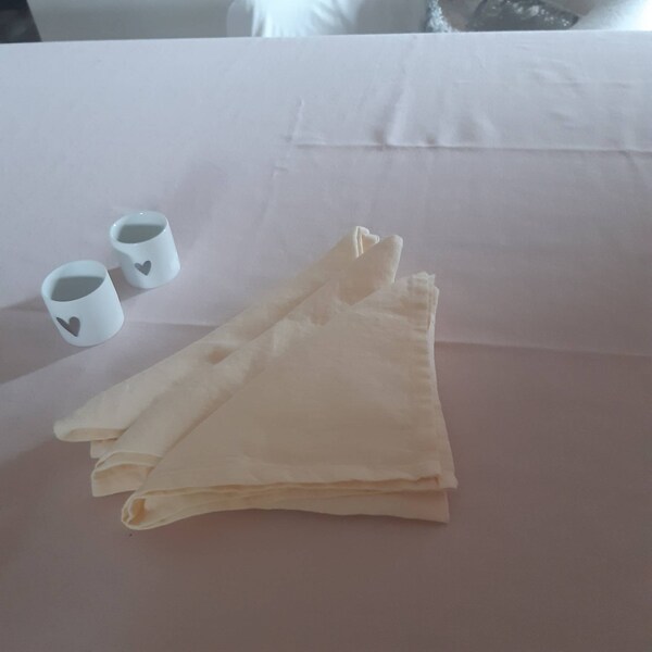 Natural Linen Napkins, Handmade Soft Linen Napkins, Washed Linen ...