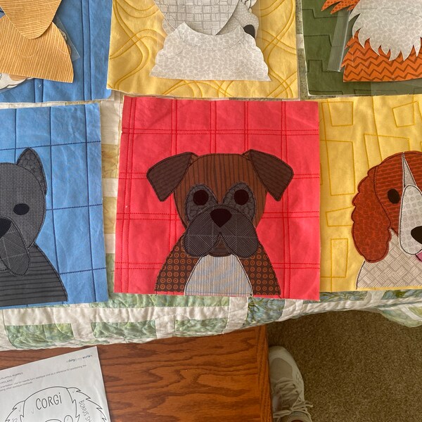 More Playful Puppies - Dog Applique Quilt Pattern - Easy PDF Pattern ...