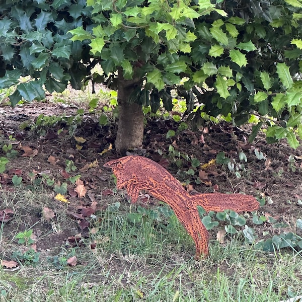 Rustic Metal Fox Garden Sculpture | Weathered Fox Outdoor Decor | Rusty ...
