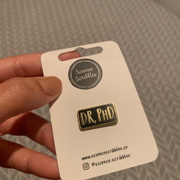 Dr, Phd Hard Enamel Pin Badge – Black and Gold - Etsy