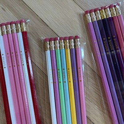 Personalized Pencil Set Custom Pencils Engraved With Foil Stamped Gift ...