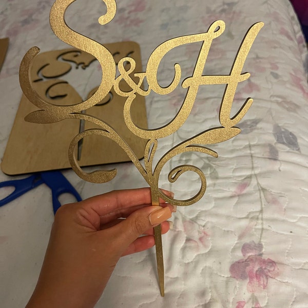 L Cake Topper, Wedding Cake Topper, Cake Toppers for Wedding, Rustic ...