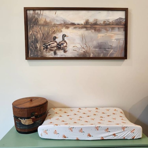 Printable Muted Lake Painting, Vintage Lake View Print, Rustic Lake ...