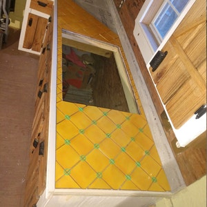 S#007)) Mexican Ceramic 4x4 Inch Hand Made Tile Washed Yellow - Etsy