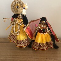 12 radhakrishna Statue With Dress,radha Krishna Cloths,krishna Outfit ...
