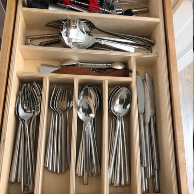 13 to 15 Inches Wide Drawer Insert, Custom Drawer Organizer, Wood ...