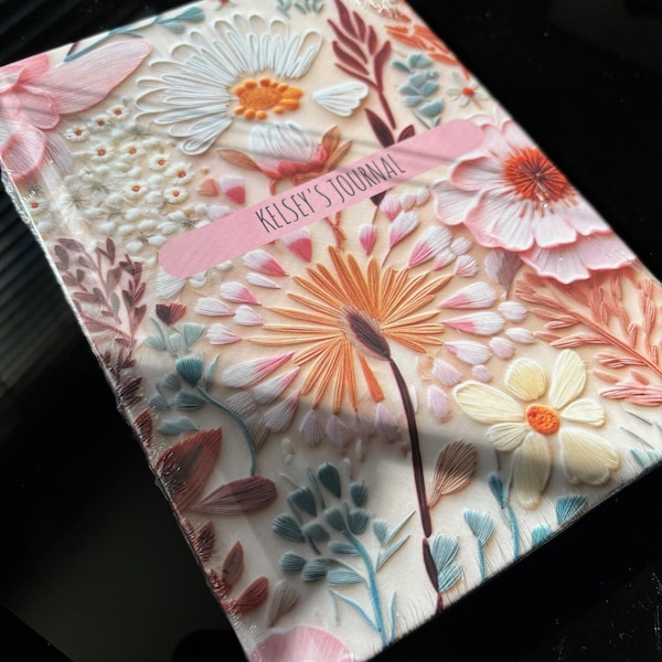 Hardcover Personalized Notebook Wildflower, Custom Journal for Women ...