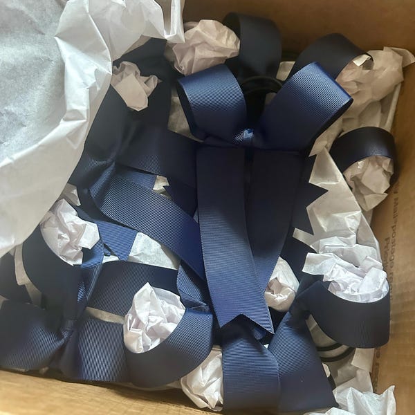 Blue and Gold Yellow Custom Glitter Cheer Bow, Competition Bow, Sparkly ...