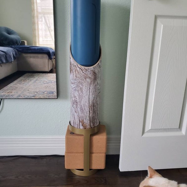 Yoga Mat Storage Tube | Cedar Yoga Mat Holder, Yoga Prop Storage ...