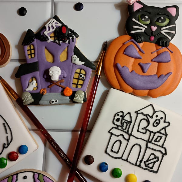 Blushed Bakes by Reva’s Haunted House 2 Halloween Cookie Cutter ...