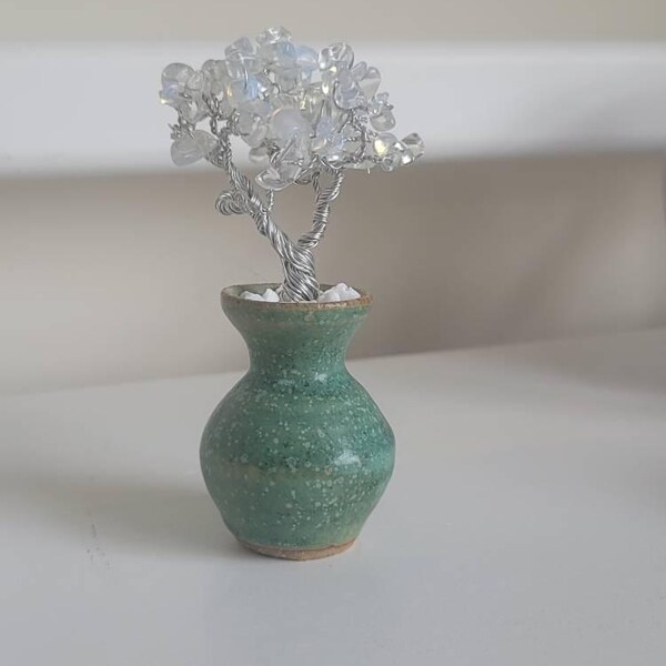 Mini Wire Gemstone Trees With Hand Painted Clay Pots! - Etsy UK