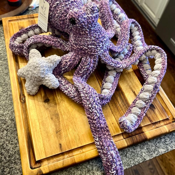 CUSTOM ORDER - Made to Order - Extra Large Octopus | 31” Plush Crochet ...