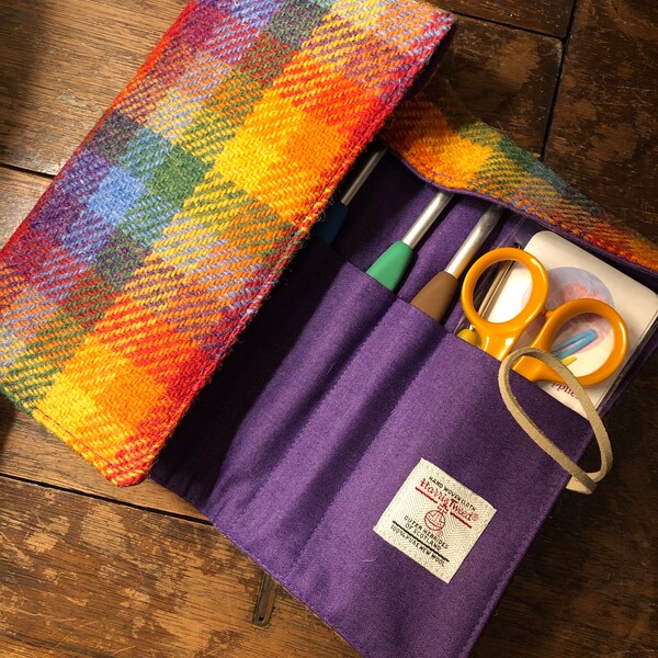 Harris Tweed Key Ring, Colourful Wool Key Fob, Heart Keychain, Rainbow ...
