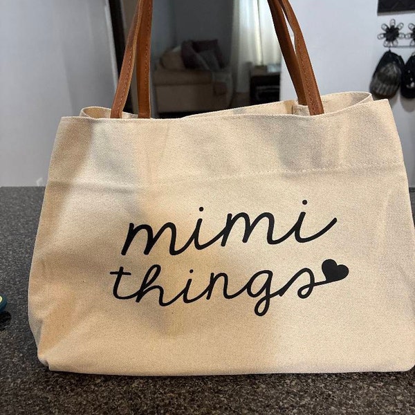 Mimi Things Tote Bag -grandma Gift Personalized Mothers Day Gift for ...