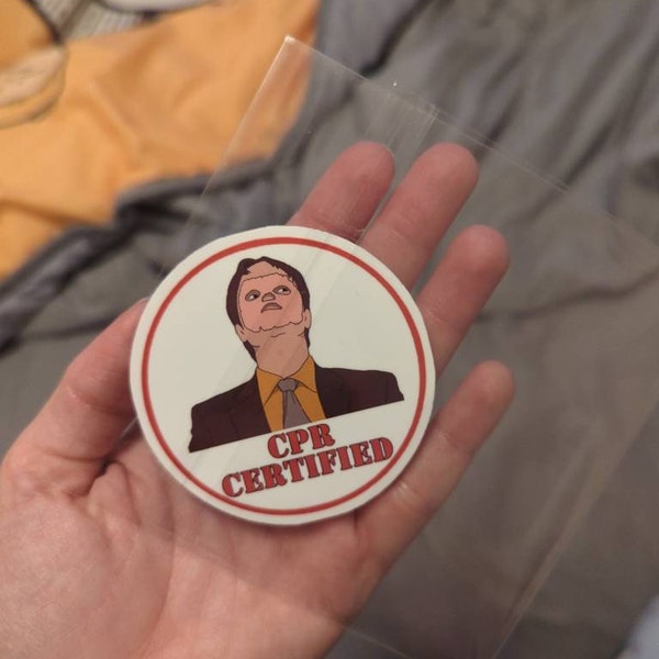 Dwight the Office CPR Certified Sticker, CPR Certified Sticker, Dwight ...