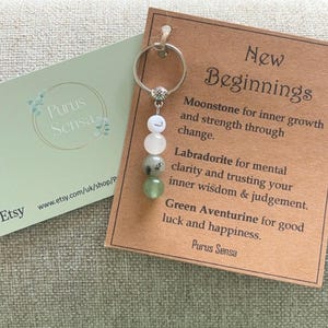 PERSONALISED Crystal Keyring. Custom Crystal Keyring. Healing Crystals ...