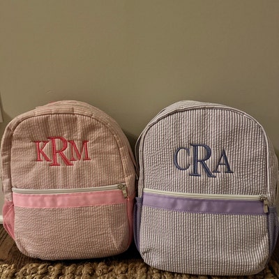 Personalized Baby Backpacks Monogrammed Toddler Backpacks Seersucker ...